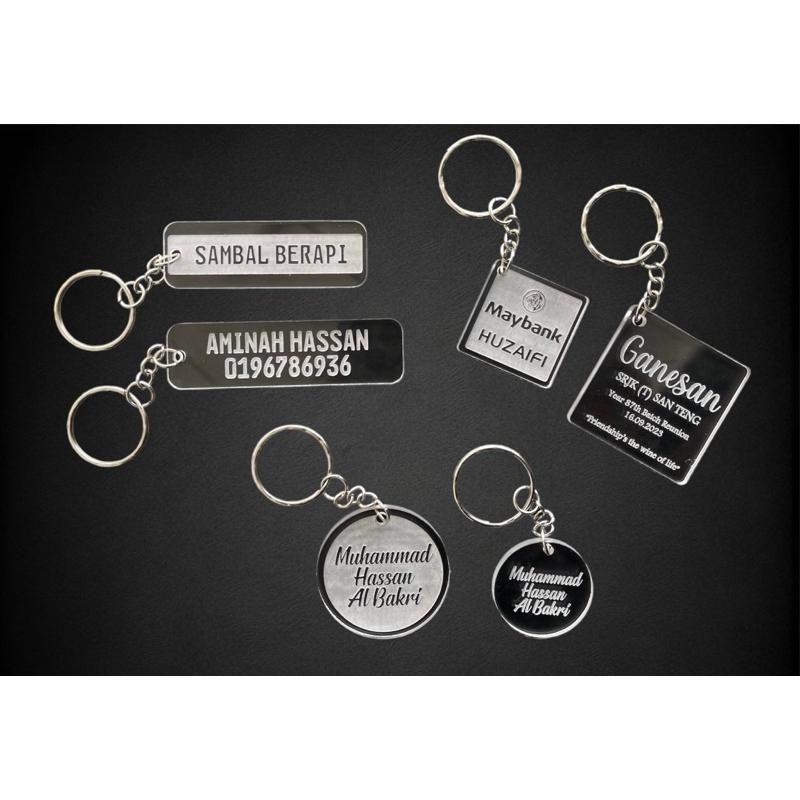 Keychain Arcylic Engrave Name Custom Made (Keychain murah) (Keychain ...
