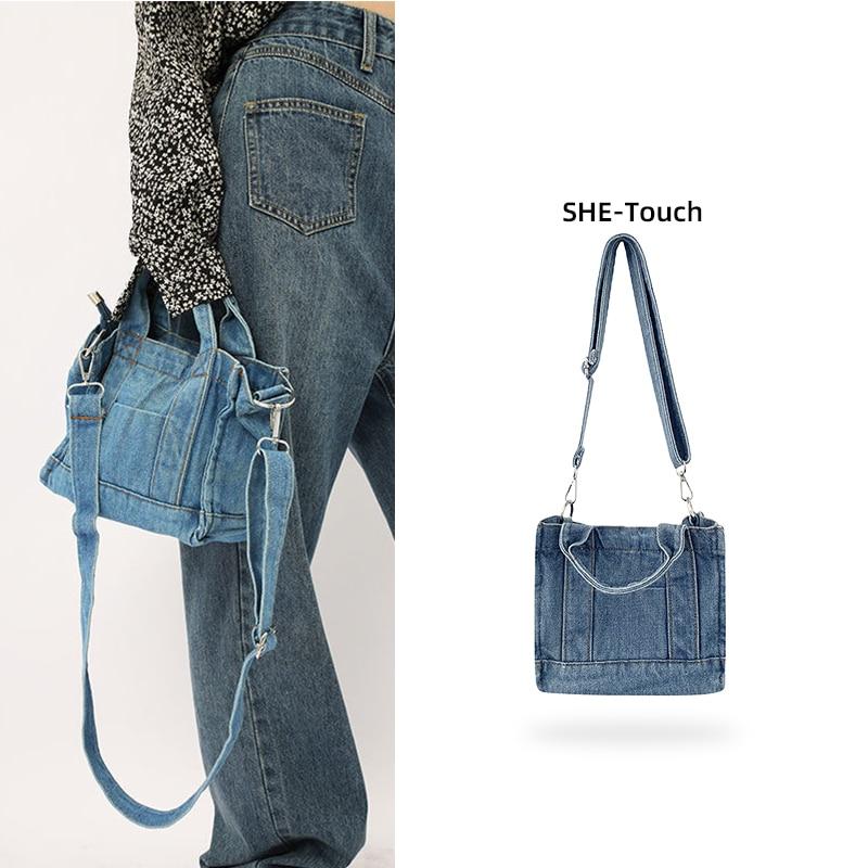 Beg Jeans Denim, Tote Gadis Sejuk, Trend Fesyen 2024, Tote Perkakasan ...