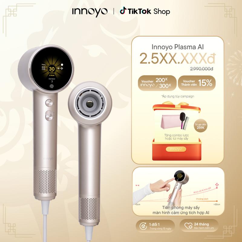 Máy sấy tóc ion kép Innoyo Plasma AI - Màn hình cảm ứng, tíc - TikTok ...