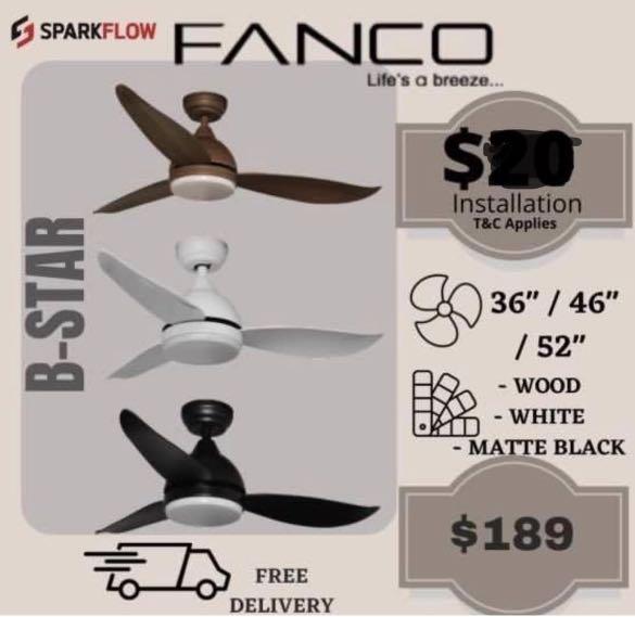 (With installation promo) Fanco Bstar 36/46/52 DC ceiling fan - TikTok ...