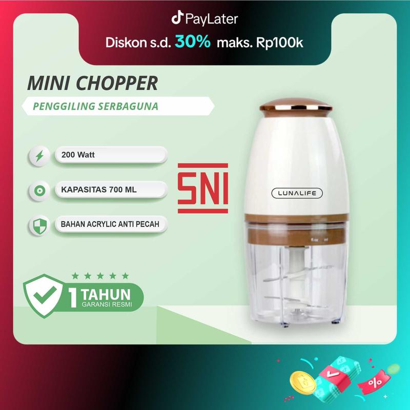 LUNALIFE Mini Food Chopper Bumbu Kapsul / Chopper Elektrik 700ml - Shop ...