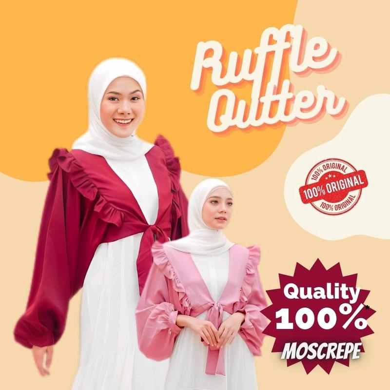 CUCI GUDANG Outer Ruffle Cardigan Baby Doll Wanita Kekinian Terbaru ...