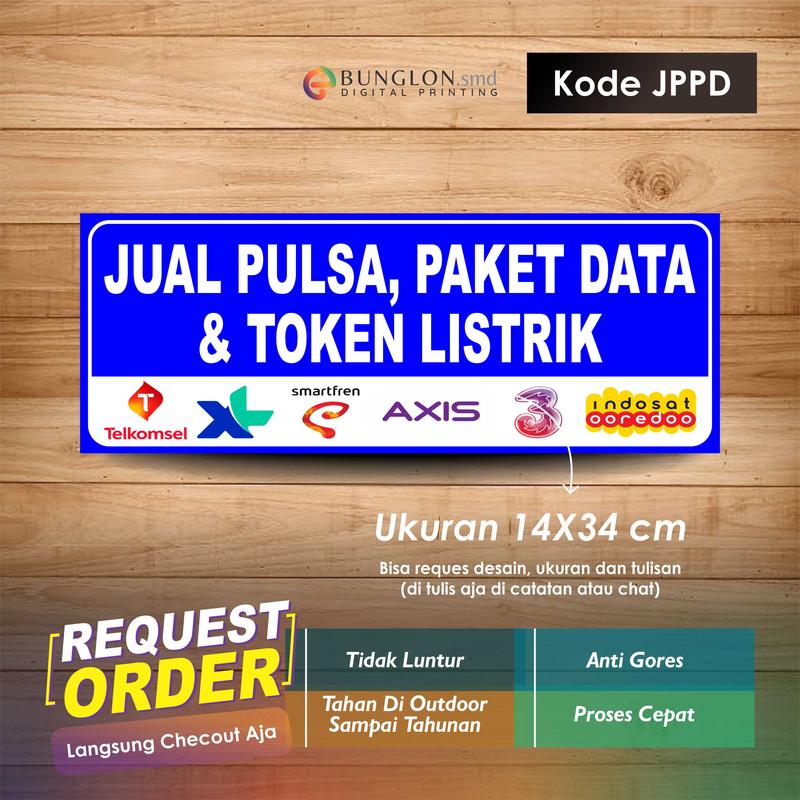 STIKER JUAL PULSA PAKET DATA DAN TOKEN LISTRIK +LIMINASI KOD - Shop ...