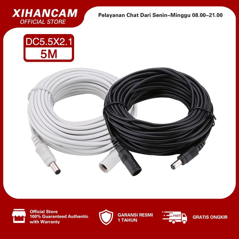 XIHANCAM Kabel DC 12V Kabel Power CCTV 5 Meter Koneksi Kabel Ekstensi ...
