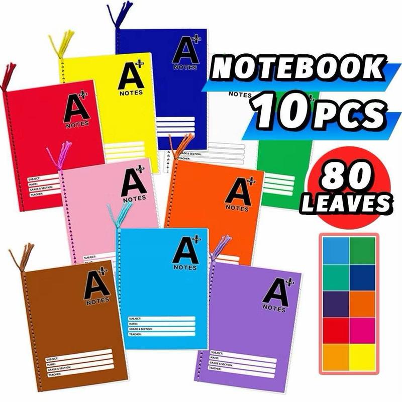10PCS/BUNDLE NOTEBOOKS 80Sheets 145x200mm 10Color/Assorted School ...