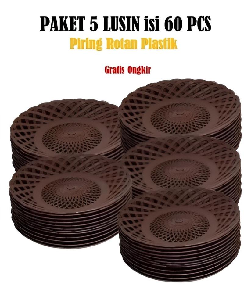 5 LUSIN / 60 PCS PIRING ROTAN Plastik TEBEL Dan Kokoh Anyam Kitchenware ...