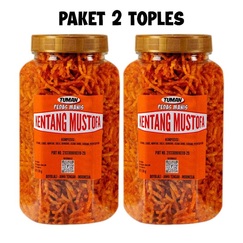 Tuman Kentang Mustofa Renyah Crispy Paket 2 Toples 700ml Netto 170gram ...