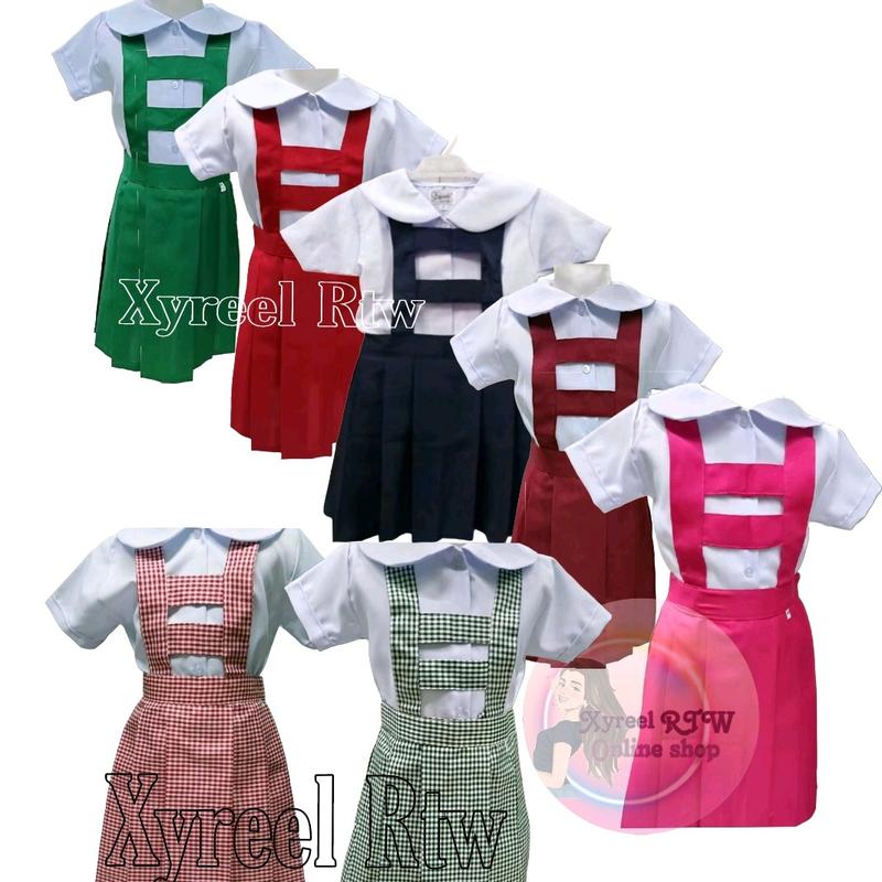 2 in 1Set School Uniform PaldA jumper with plain Blouse Set Good ...