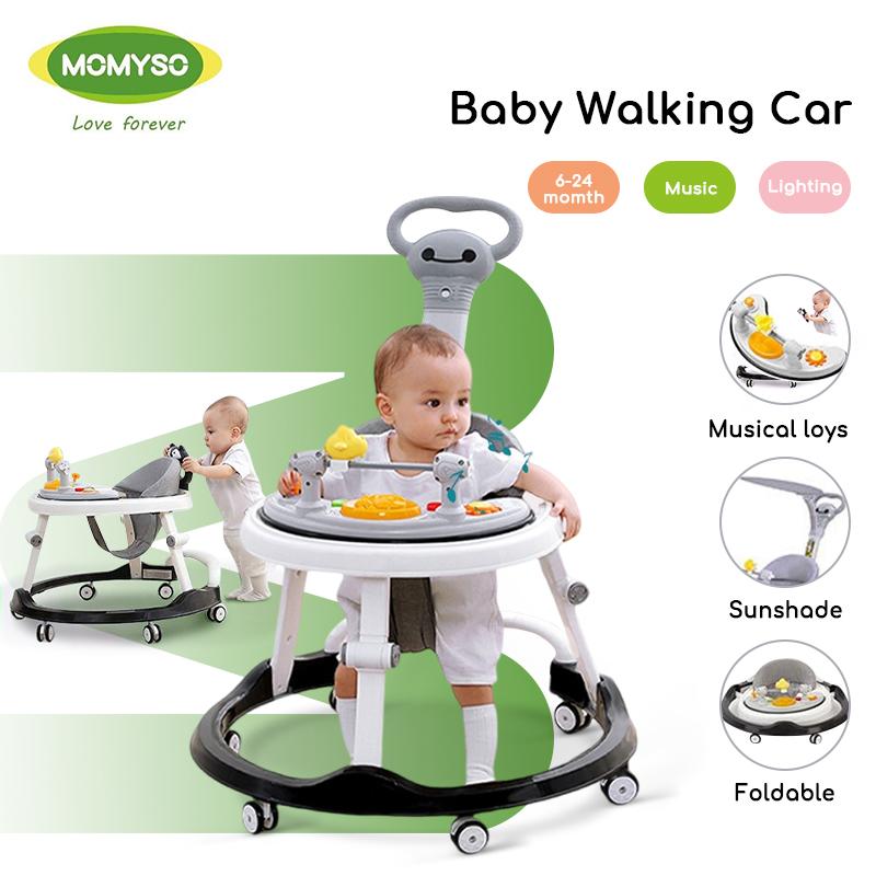 MOMYSO Baby Walking Car With Music Foldable Portable Adjustable ...