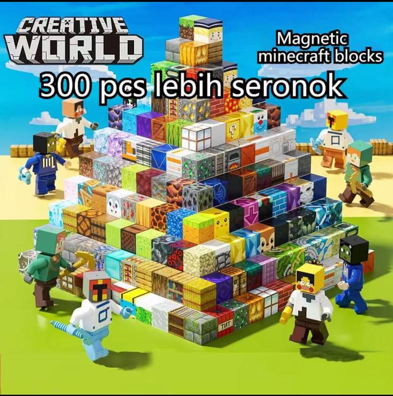 Magnetic minecraft Blocks, Teka-teki Magnetik, Blok Binaan Magnetik ...