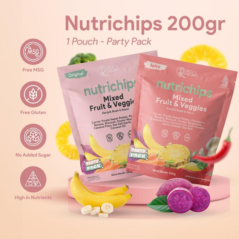 RICU'S SECRET Nutrichips 200gr - Snack Cemilan Keripik Buah & Sayuran ...