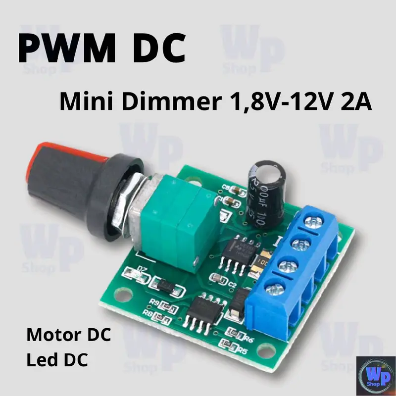 PWM DC Motor Speed Controller 1.8V-12V 2A Mini Dimmer Potensiometer ...
