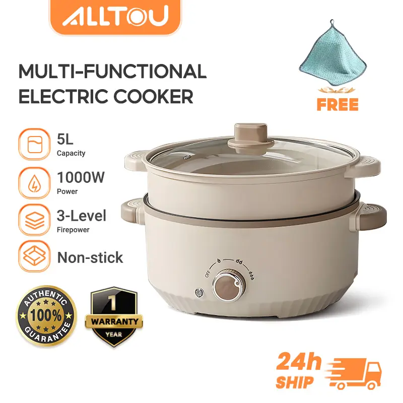 查看[ALLTOU Electric Cooker with Steamer 5L Large Capacity ...