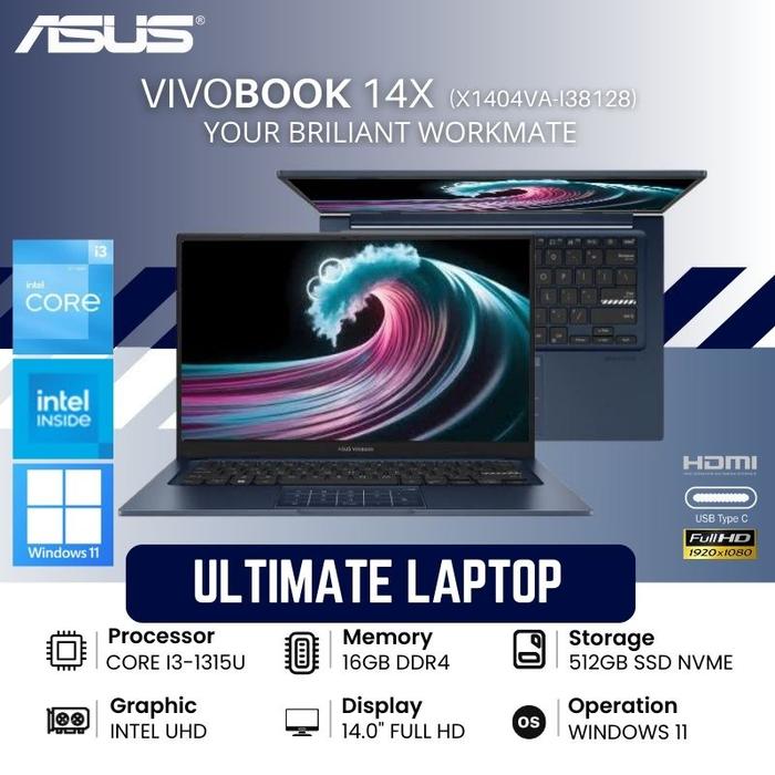 Jual ASUS VIVOBOOK X1404VA I3 1315U 16GB 512GB W11+OFFICE 14.0 FHD ...