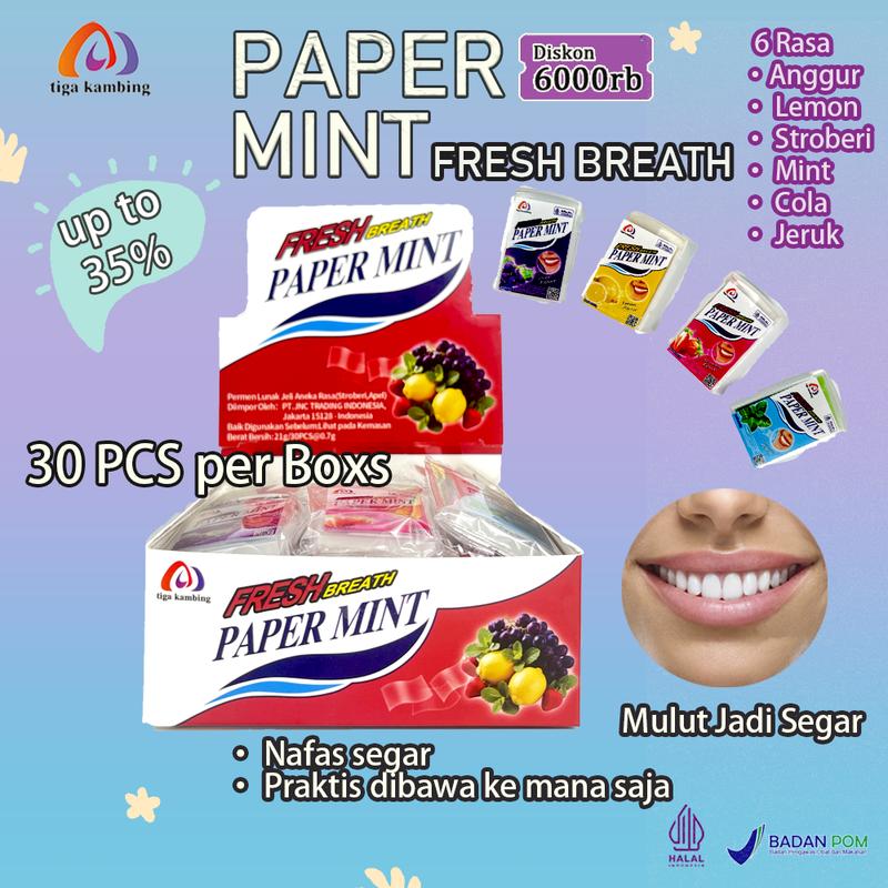 【Beli banyak lebih hemat】Paper Mint – 6 Rasa Segar permen 30pcs Kemasan ...