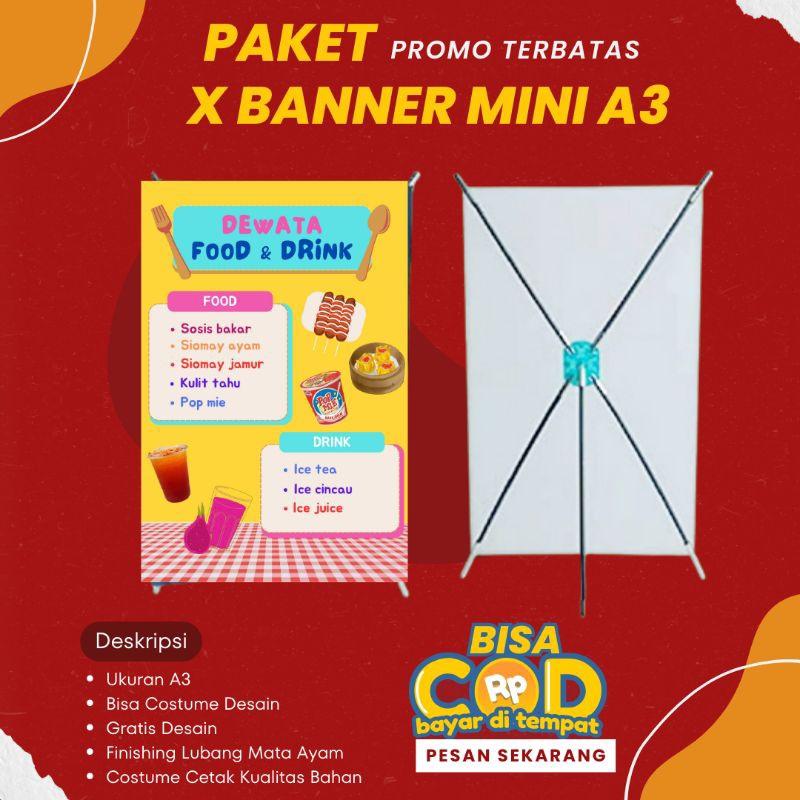 Print Cetak Mini X Banner + Tiang Costume Desain - Shop | Tokopedia