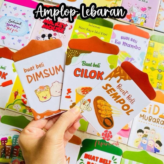 Jual Amplop lebaran Motif beli dan kartun ukuran medium Bahan Art Paper ...