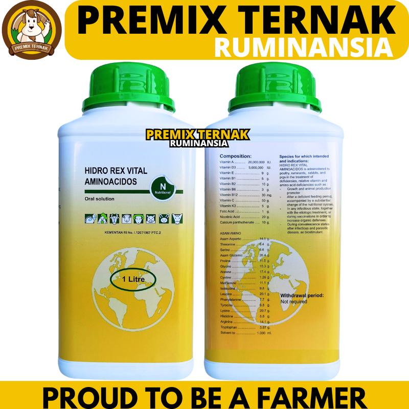 HIDRO REX VITAL 1 LITER - Multivitamin Asam Amino Komplit Ayam - Shop ...