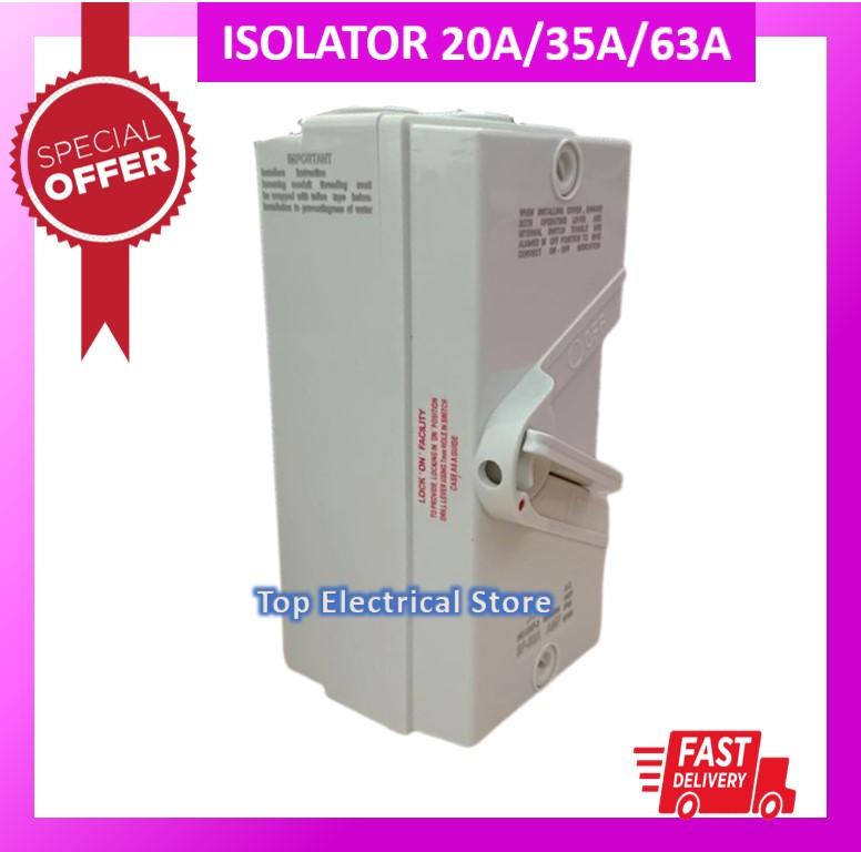 WEATHERPROOF ISOLATOR SWITCH 3 POLE 20A / 35A / 63A (IP66) - TikTok ...