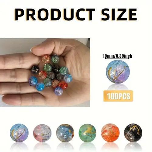 Manik Retak Kecerunan Dua Warna, 10mm, Kaca DIY, Manik Longgar ...
