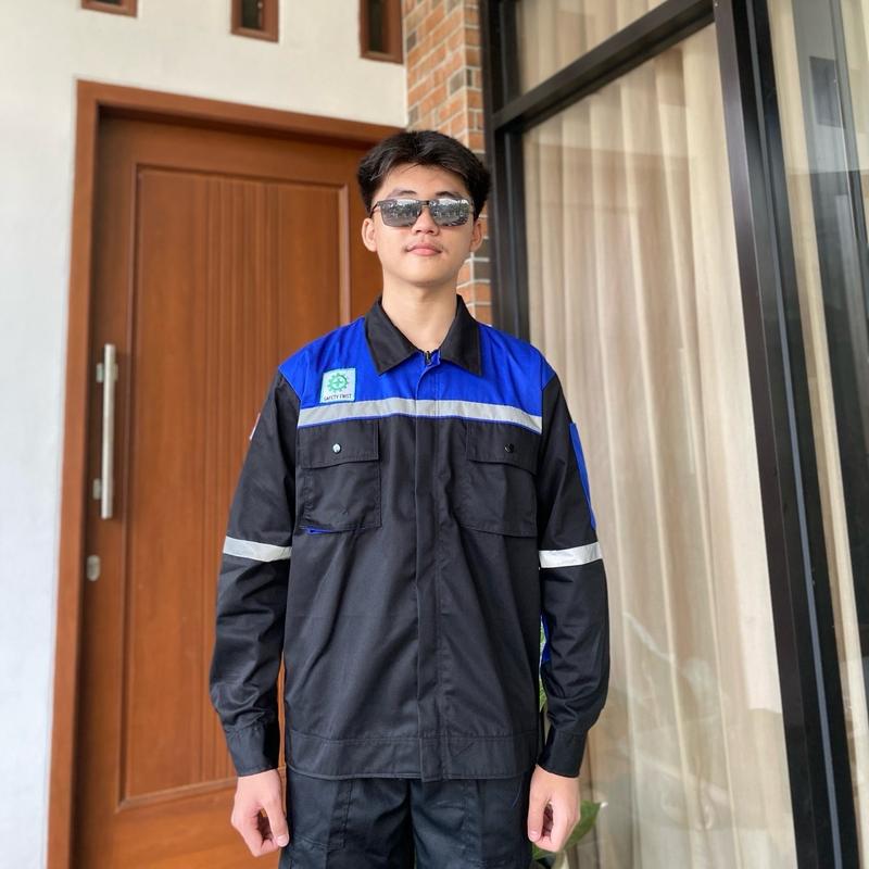Baju/Wearpack kerja/Atasan lengan panjang/ dilengkapi logo safety dan ...