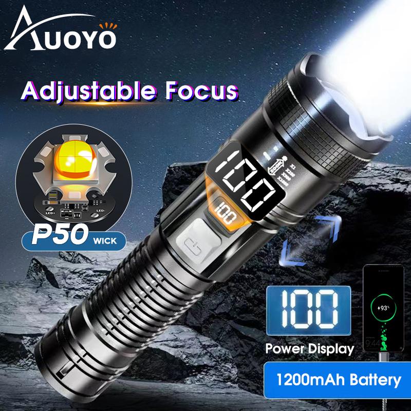 Auoyo Outdoor Flashlight Strong Light Multi-function Flashlight ...