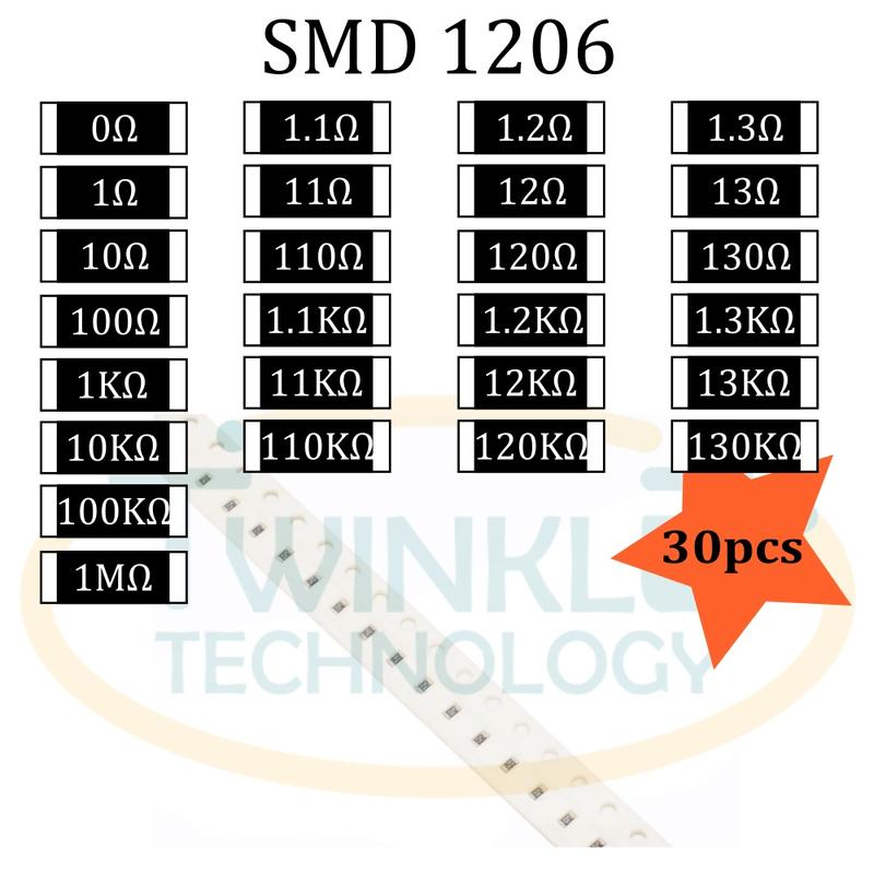 Resistor SMD 1206 0, 1,1.1ohm, 1.2ohm, 1.3ohm, 10ohm, 11ohm, - TikTok ...