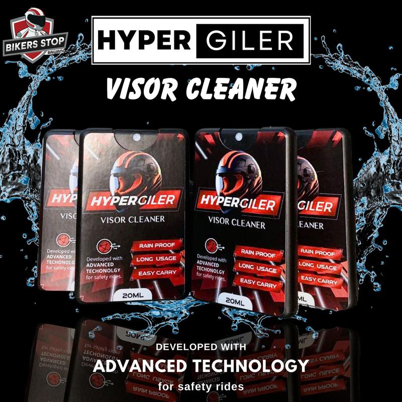 HYPER GILER Visor Cleaner / Visor Coating For Motorcycle Helmets and ...