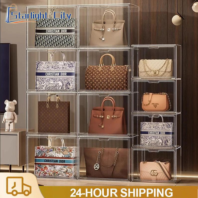 Acrylic Bag Organizer Stackable Acrylic Display Case Magneti - TikTok ...