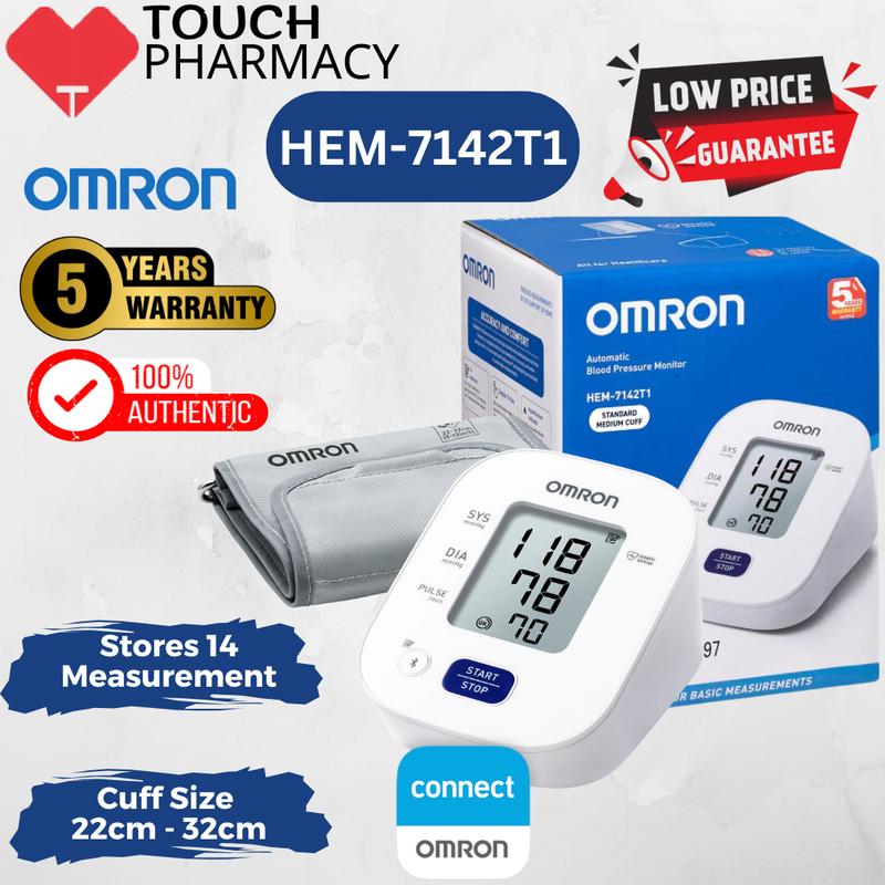 OMRON AUTOMATIC BLOOD PRESSURE MONITER (UPPER ARM) HEM - 7142T2(NEW ...