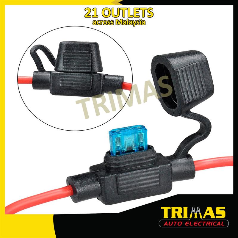 Mini Blade Fuse Holder 14 Gauge Waterproof Pigtail Inline Fuse Holder ...