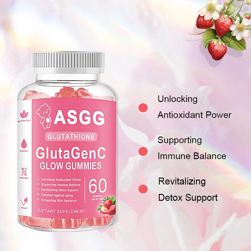 ASGG Glutathione GlutaGenC Glow Gummies Whitening Skin Tone - TikTok ...