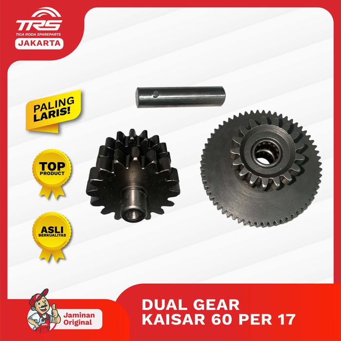 Jual TRS Dual Gear Set Gigi Starter Stater 60 17 Motor Roda Tiga Kaisar ...