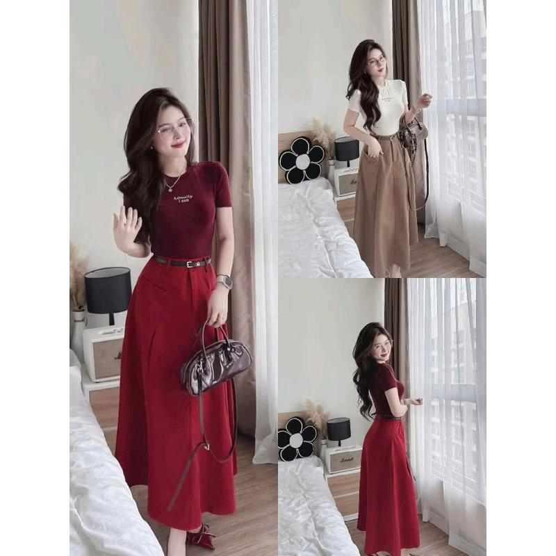 Set of printed t-shirt dress with round neck, short sleeves, - TikTok ...