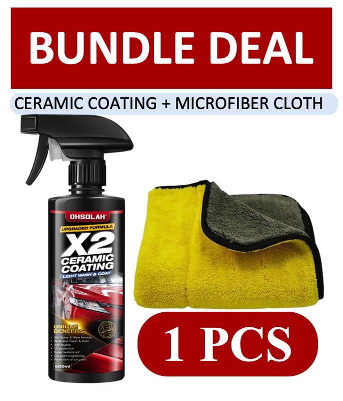 [COMBO] OHSOLAH CERAMIC COATING 500ML WITH MICROFIBER CLOTH BUNDLE ...
