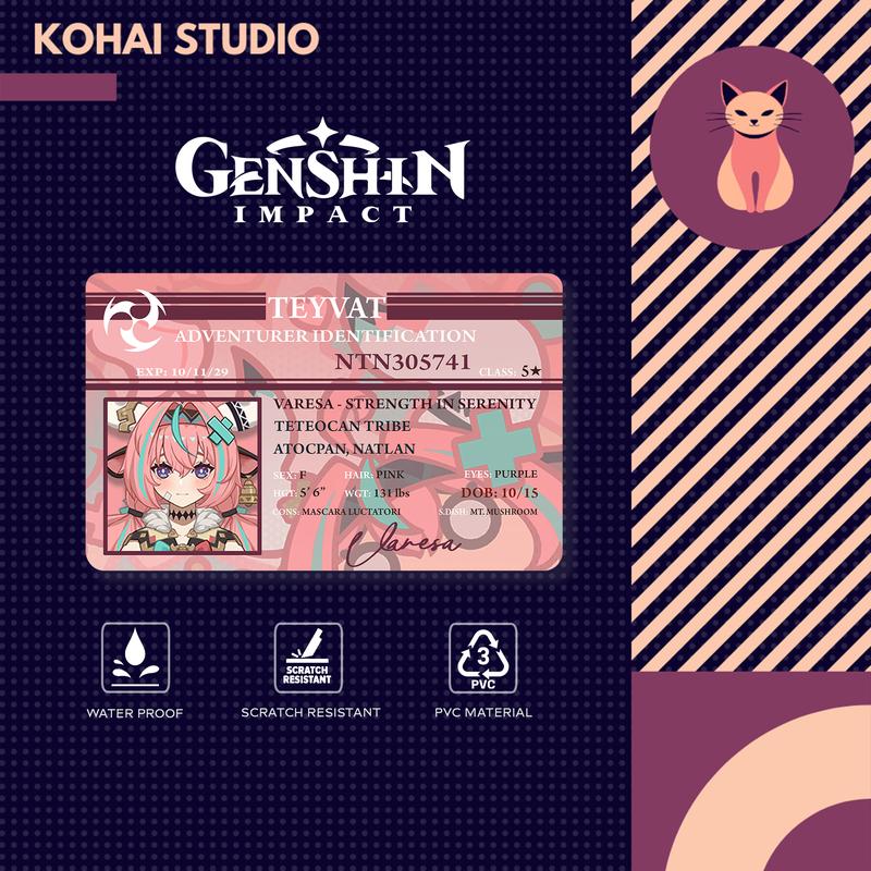 Genshin Impact ID Card Adventurer Identification Cosplay BEE - TikTok ...