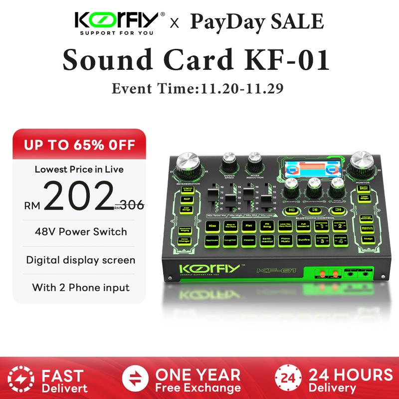 [Penjual Tempatan] Koorfly KF01 48V Sound Card Sesuai untuk set ...