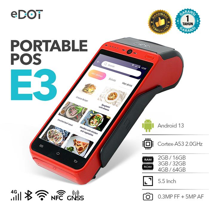 Promo eDOT Indonesia Mesin Kasir 2in1 Portable POS E3 Android 13.0 ...