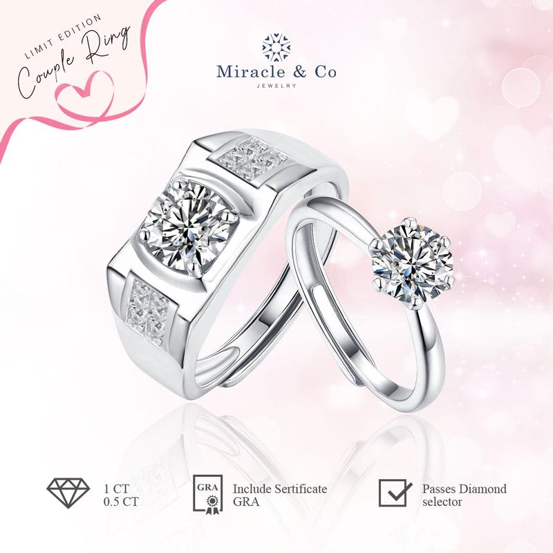 Cincin Soulmate moissanite couple ring Moissanite adjustable - Shop | Tokopedia