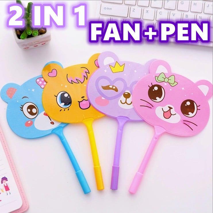 (1 PC) Cute Pen Cat Fan Ballpoint Pen (kipas pen) Child Student ...
