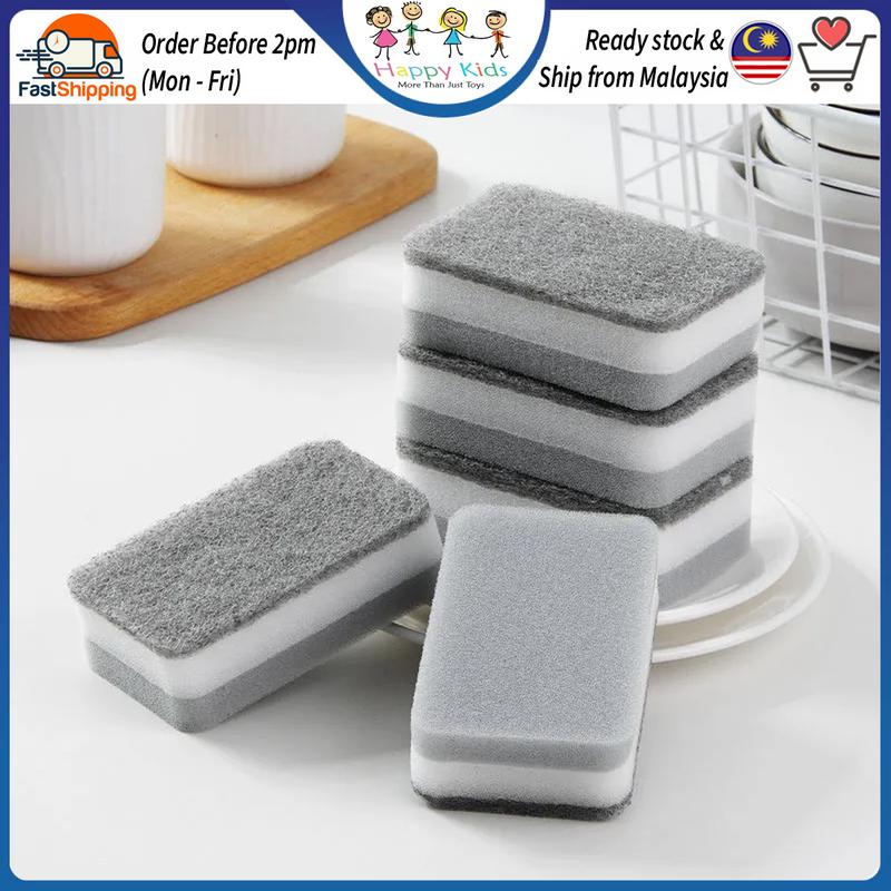 [Happy Kids] Heavy Duty Sponge Dishwashing Scouring Pad Double-Sided ...