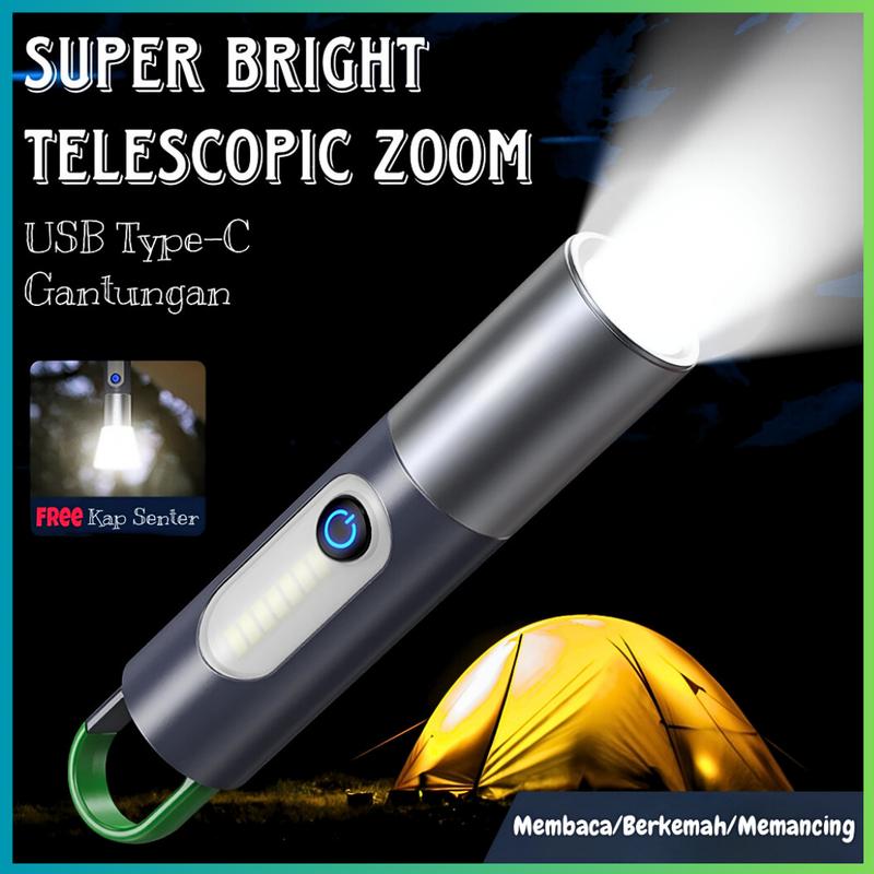 Senter LED ZOOM Telescopic Multifungsi Outdoor Portabel Anti - Shop ...