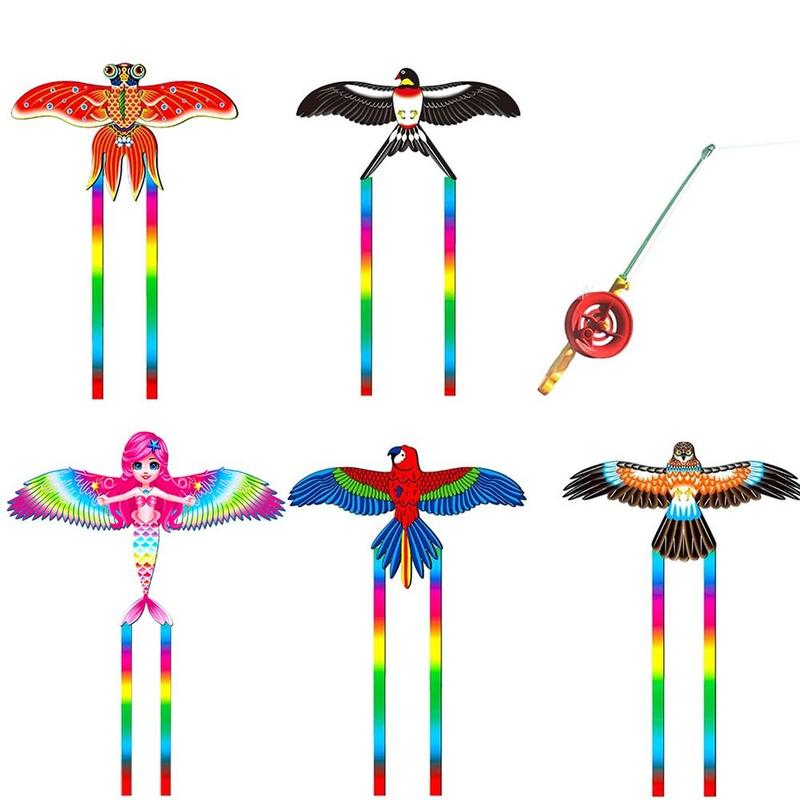 Funny Plastic Dynamic Kites Cartoon Easy Control Long Tail Kites ...