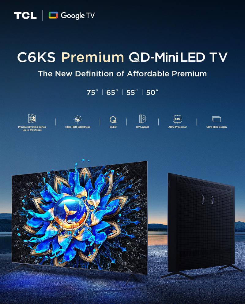 TCL 4K QD-Mini LED TV 55 Inch C6KS - High HDR Brightness - Dolby Vision & Atmos - IMAX Enhanced ...