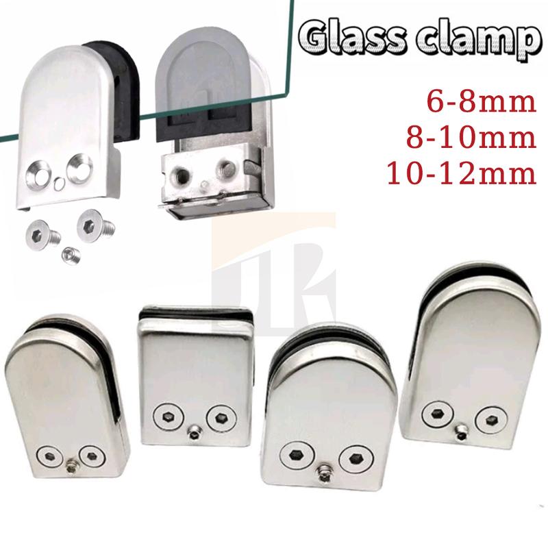 304 Stainless Steel Fish Mouth Glass Clip Clamp Furniture Fixture ...