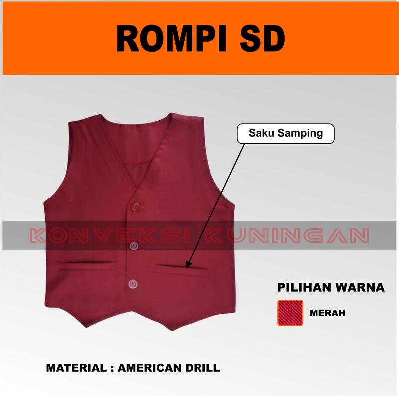 Rompi Anak Seragam Sekolah SD Merah Perempuan/Laki-Laki - Shop | Tokopedia