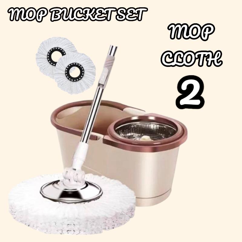 Mop bucket set Stainless steel mop, sping mop - TikTok Shop Malaysia