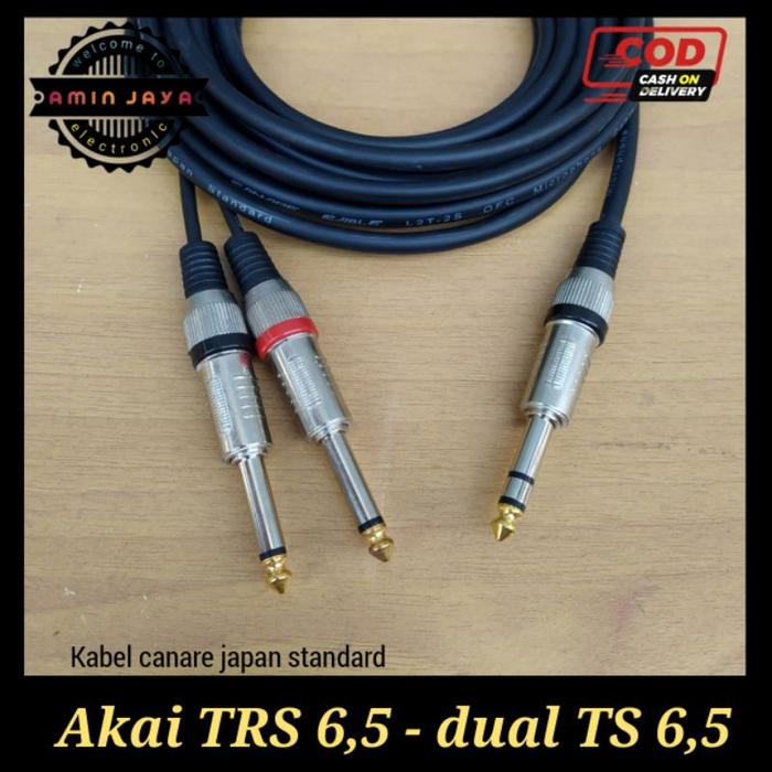 Jual Kabel jack TRS akai stereo 6 5 to dual akai mono kabel canare ...