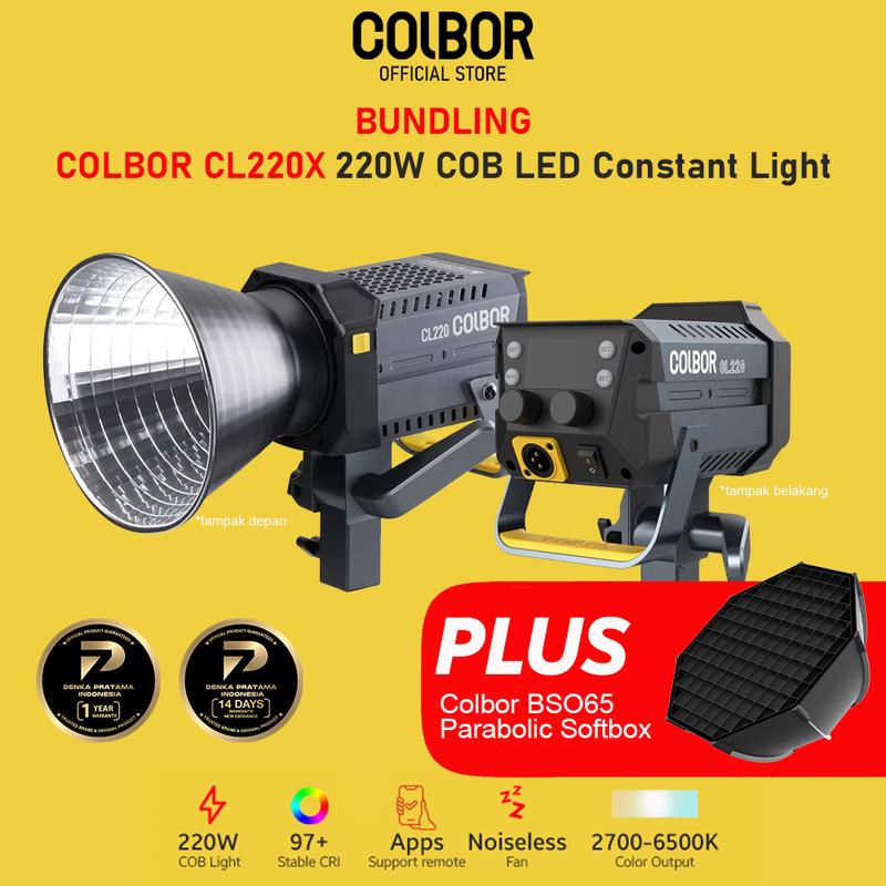 Colbor CL220 Lampu Studio Bi-Color COB LED 220W Video And Foto Lighting ...