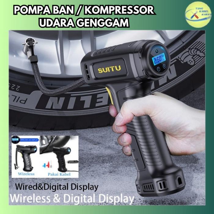 Promo KOMPRESSOR UDARA GENGGAM POMPA BAN MOBIL MOTOR LED DISPLAY ...